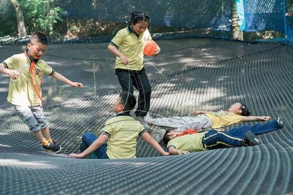 Tree Top Rainbow Trampoline Net for Sale|forest activities|